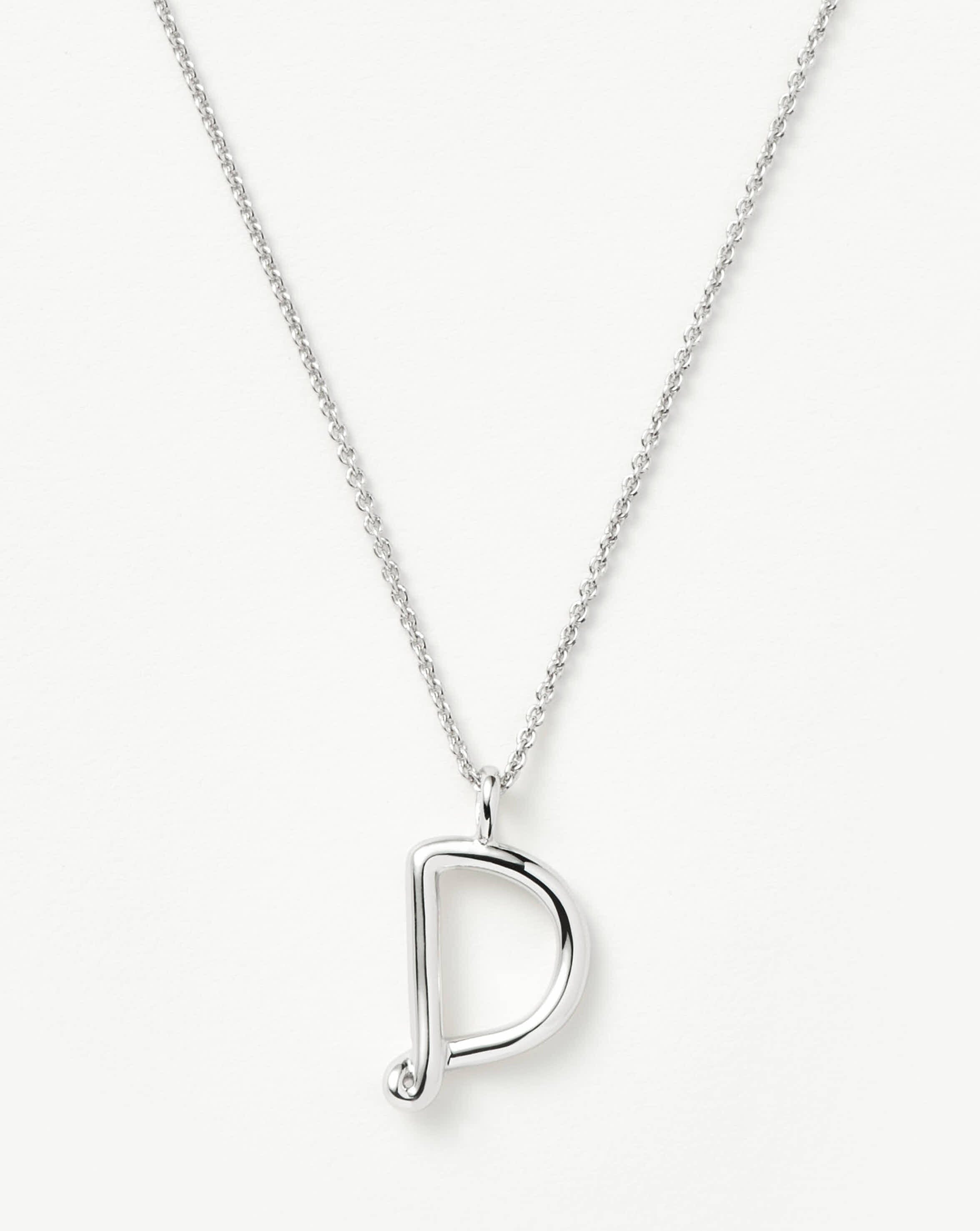 Curly Molten Initial D Silver Pendant Necklace | Missoma US