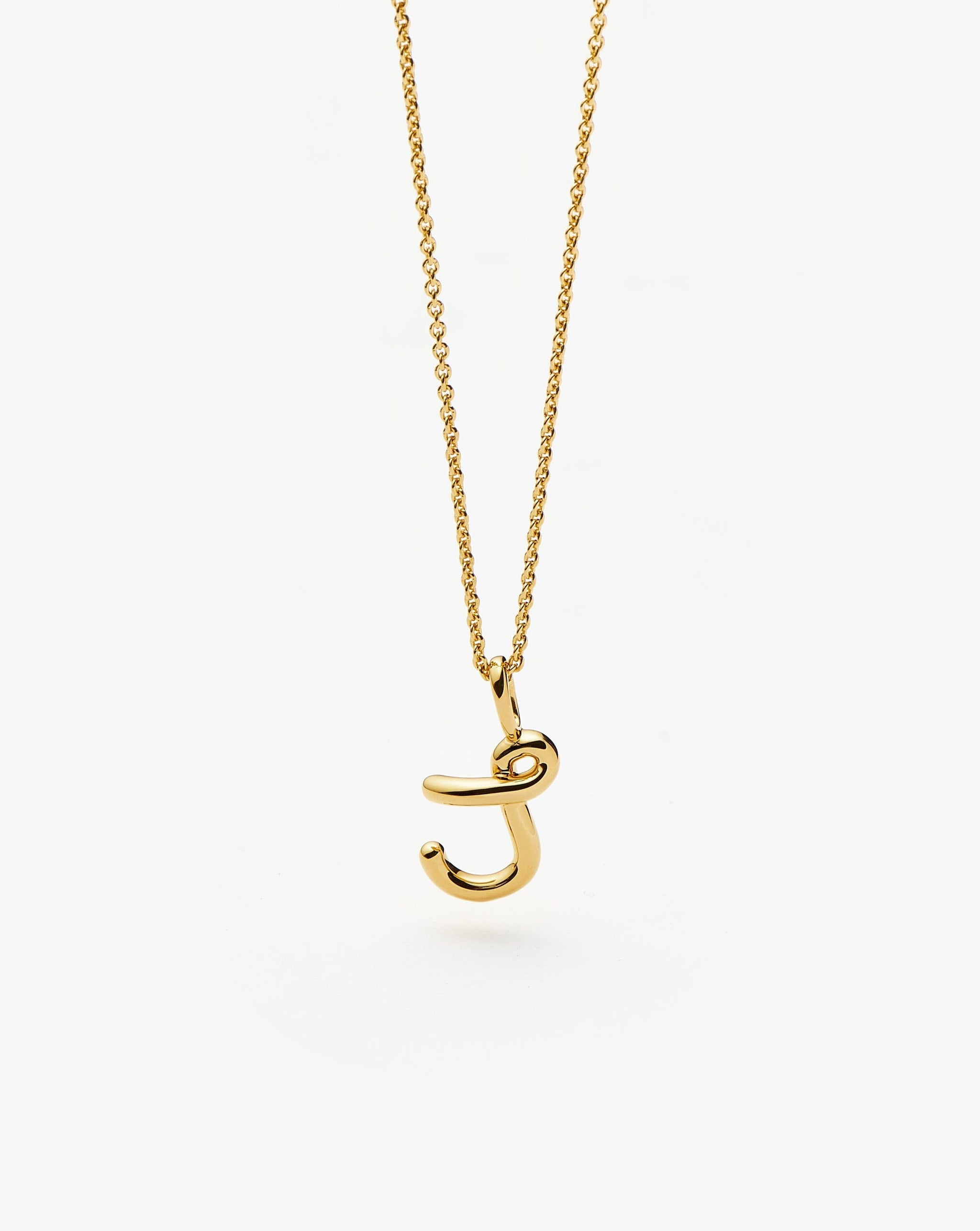 Curly Molten Mini Gold Initial Necklace - J | Missoma US