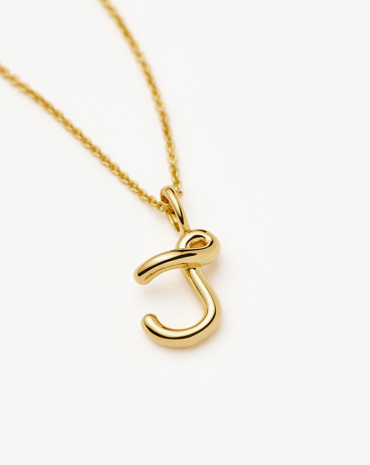 Curly Molten Mini Gold Initial Necklace - J | Missoma US