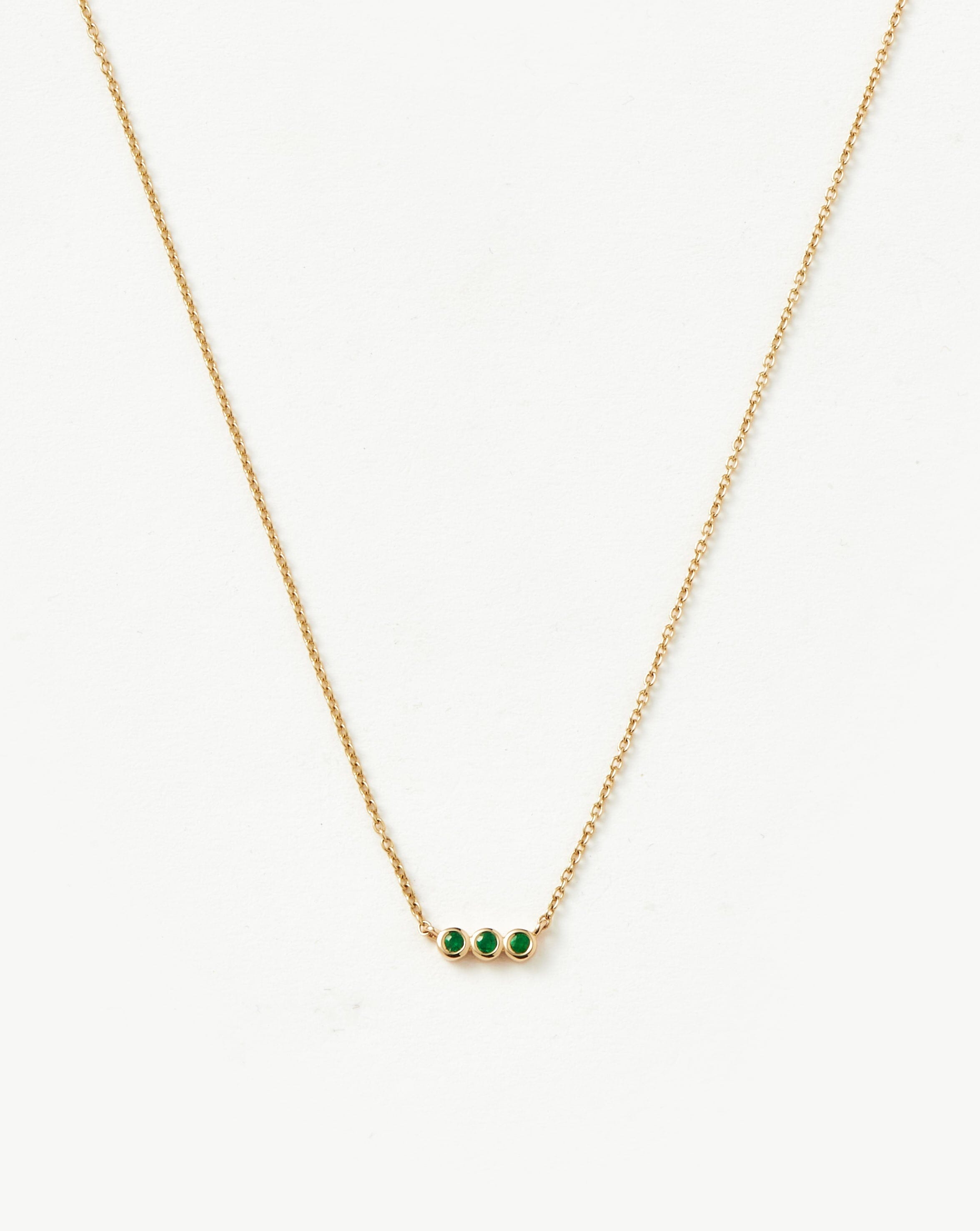 Fine Emerald Solitaire Trio Necklace | Missoma US