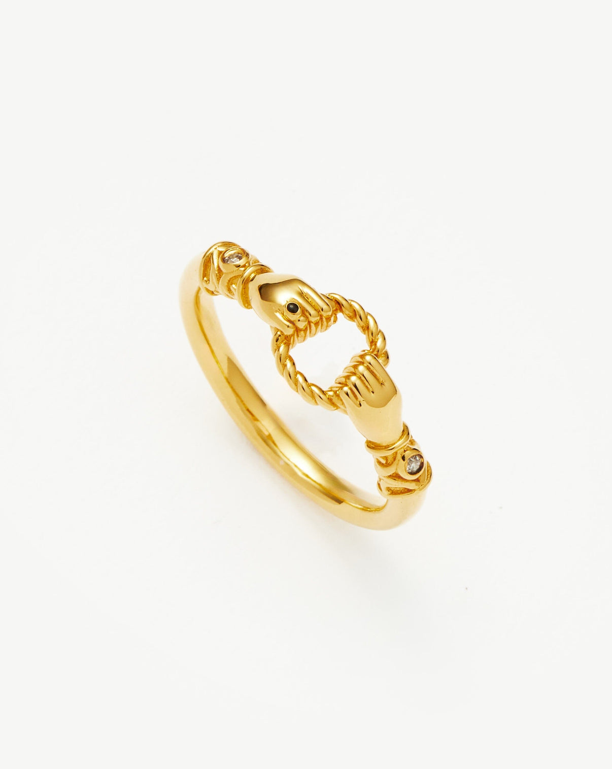 Harris Reed In Good Hands Stacking Ring | 18ct Gold Plated/Cubic ...