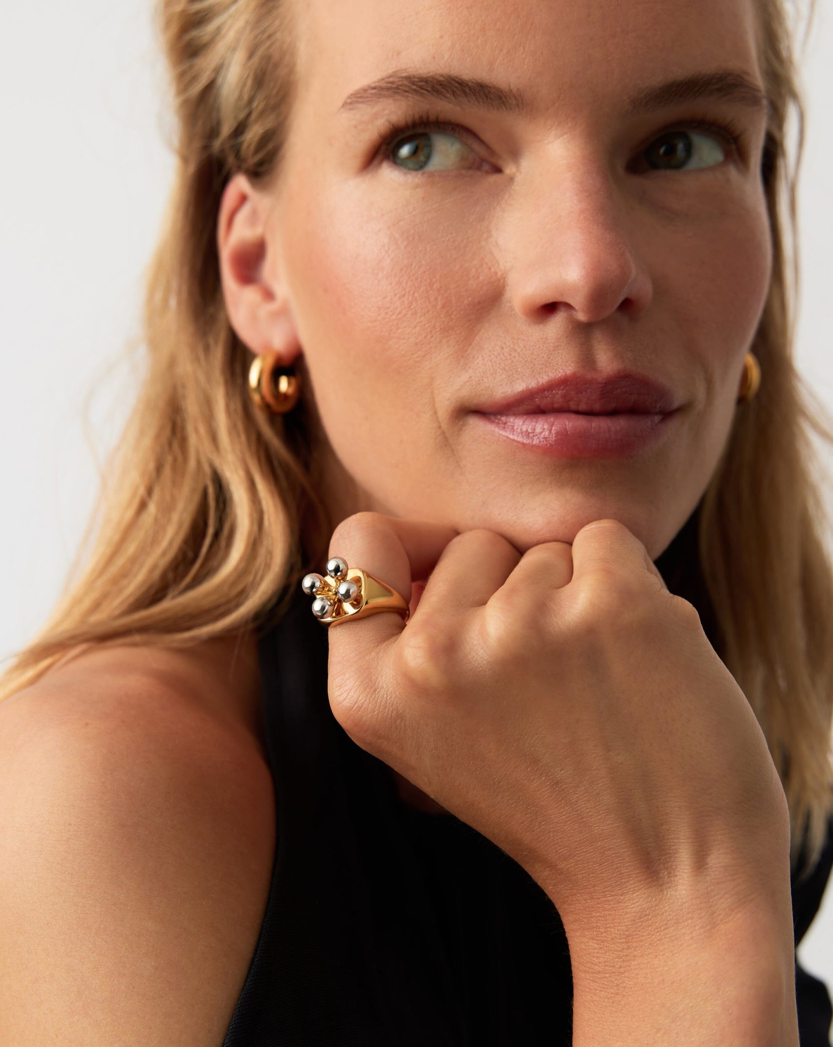 Kinetic Atom Spinning Signet Ring - Gold & Silver | Missoma