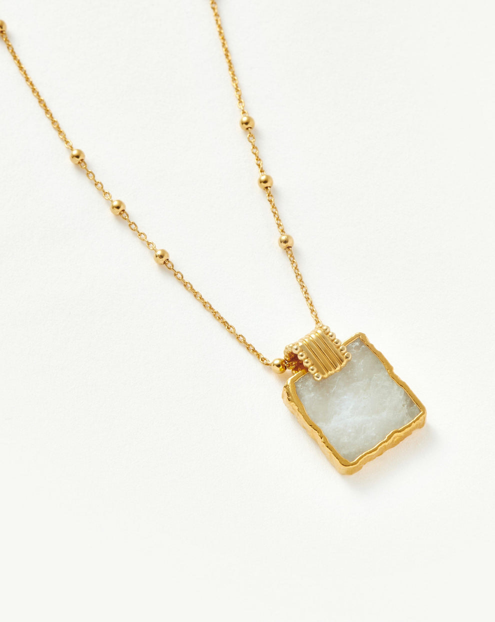 Lena Charm Necklace | 18k Gold Plated/Rainbow Moonstone | Missoma