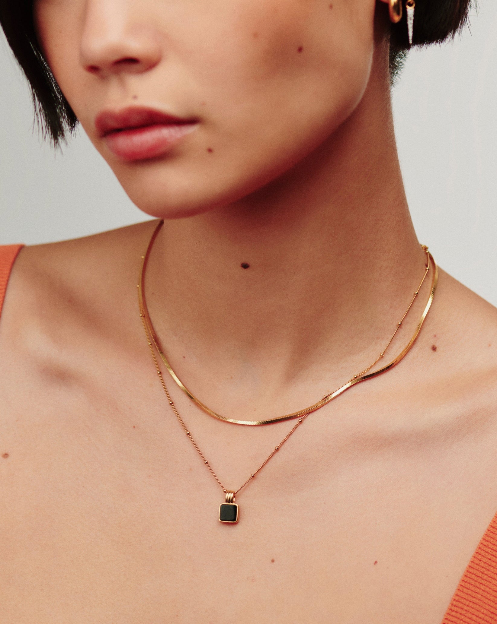 Lucy Williams Short Square Snake Chain Necklace| Gold | Missoma US