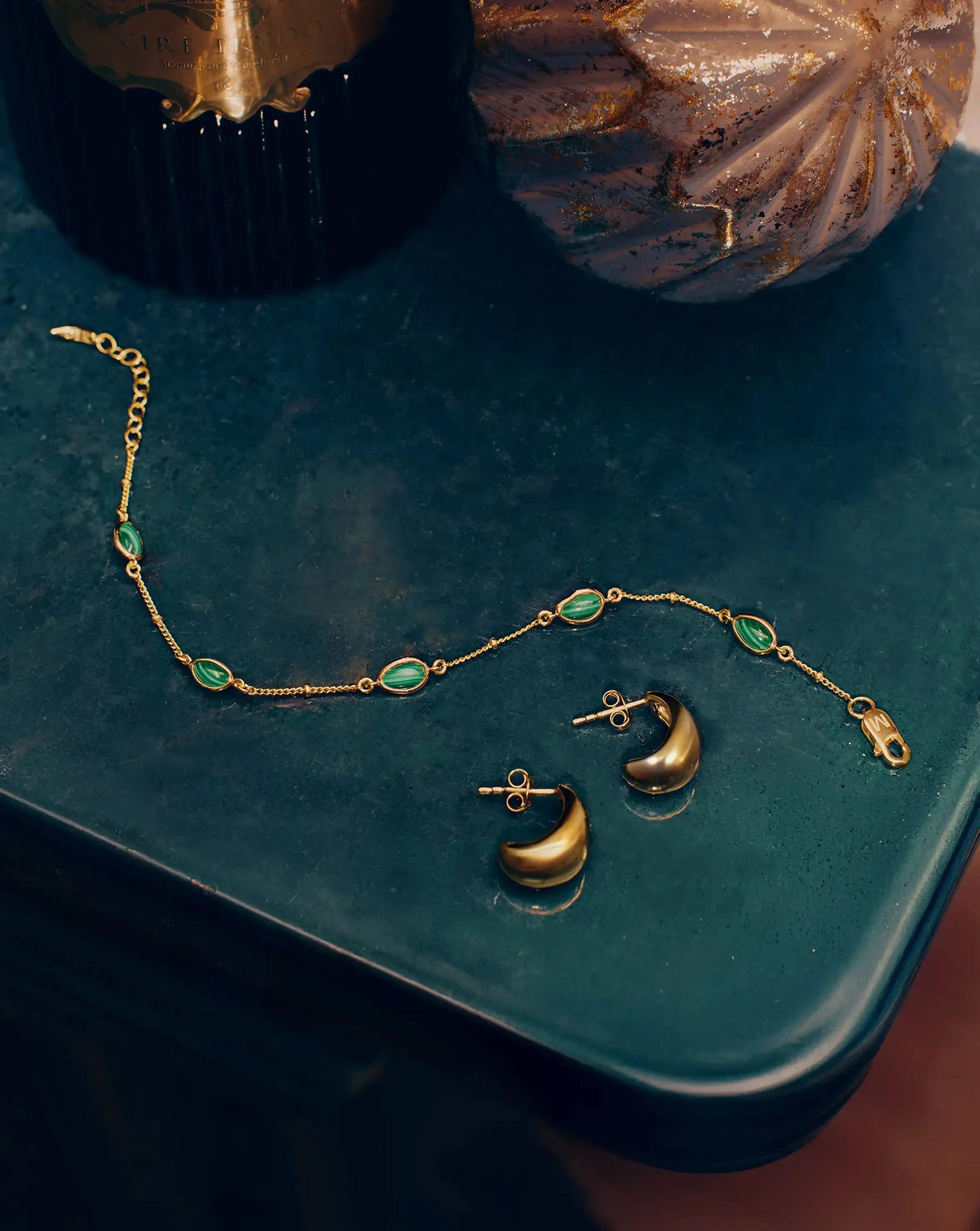 Magma Gemstone Charm Bracelet | 18ct Recycled Gold Vermeil on Recycled Sterling Silver Bracelets ...