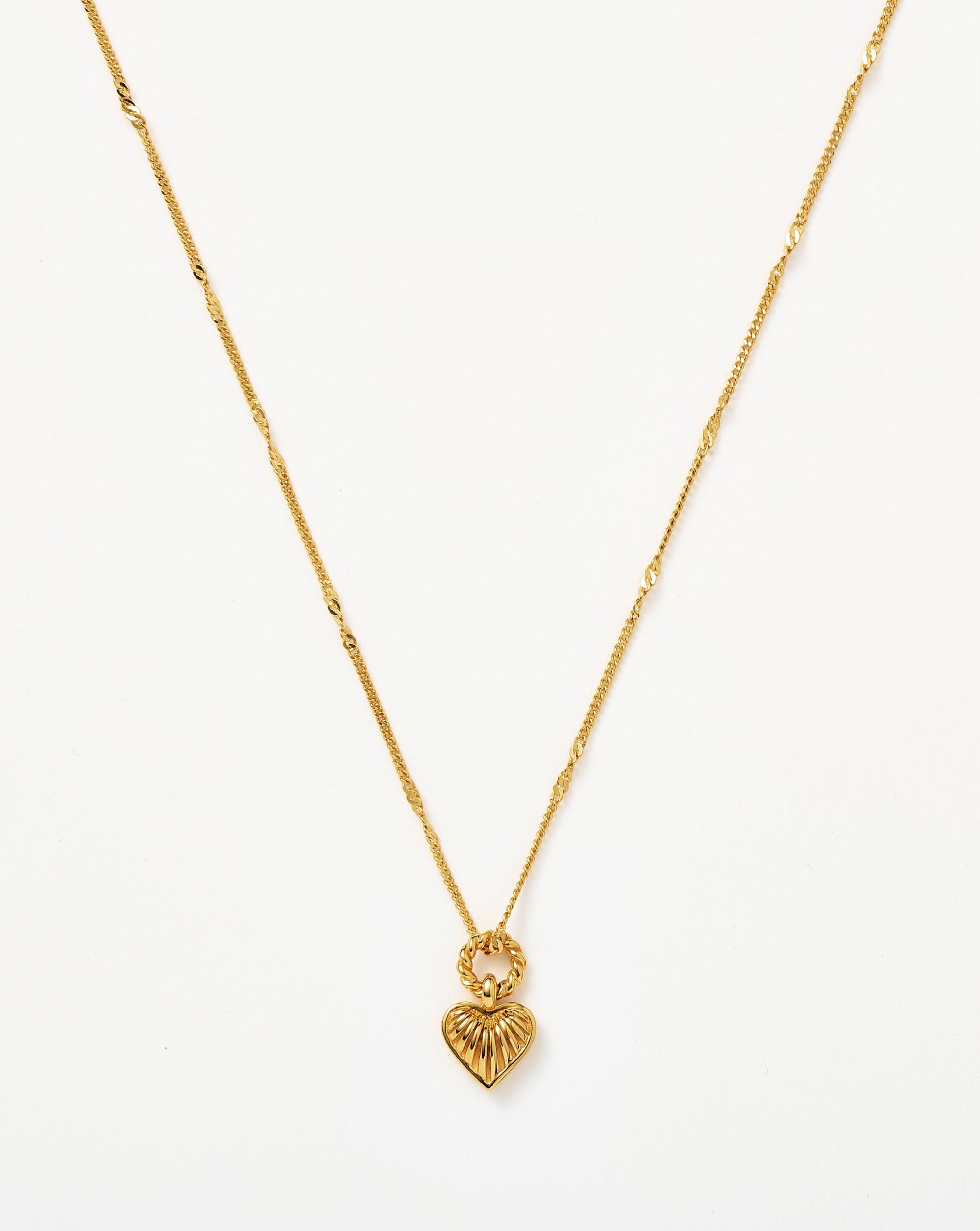Mini Ridge Heart Charm Pendant Necklace | Missoma US