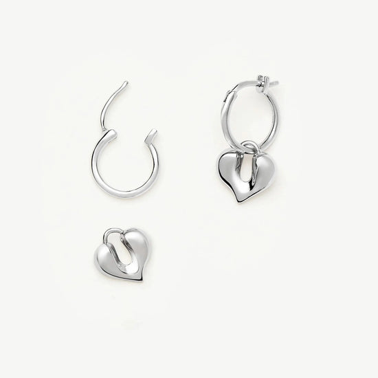Molten Heart Charm Hoop Earrings | Missoma US