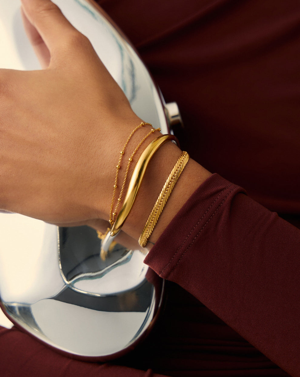 Savi Signature Hinged Bangle - Gold & Silver | Missoma US