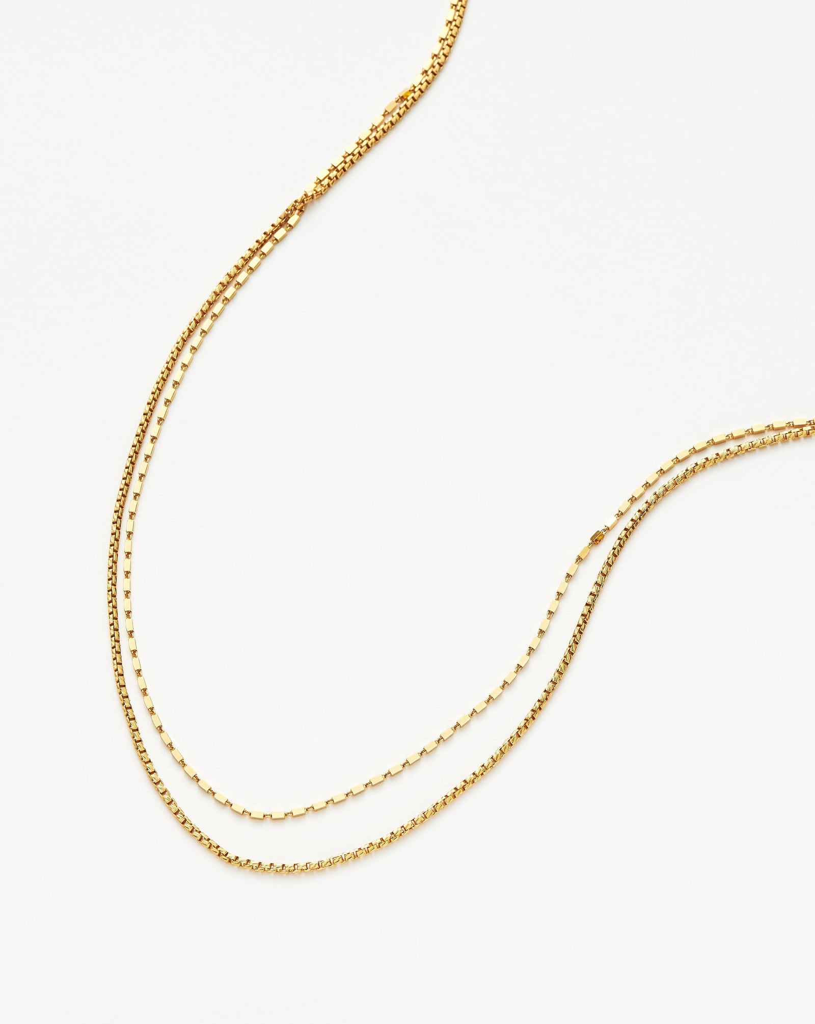 Box Link Double Chain Necklace | 18k Gold Vermeil | Missoma