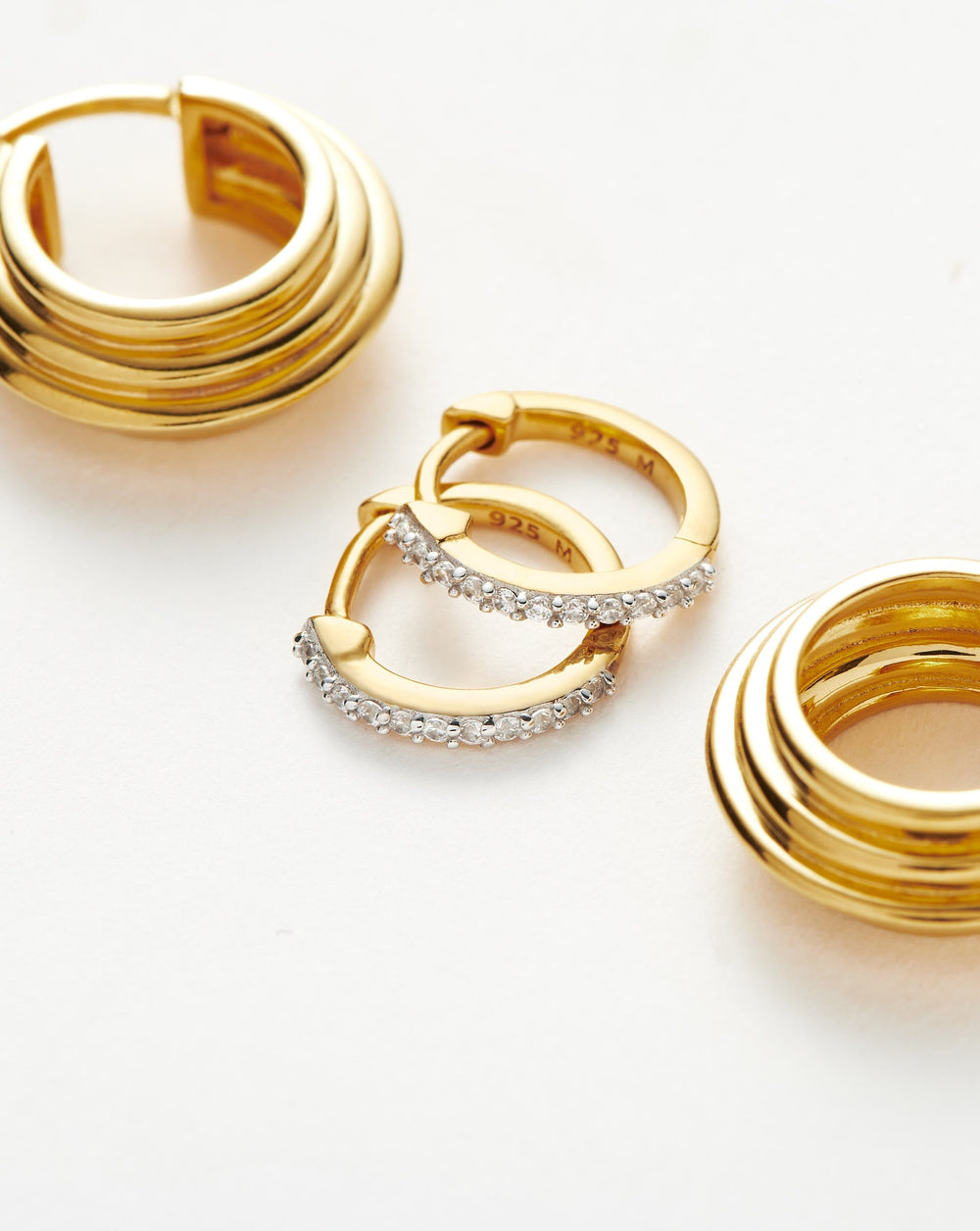 Classic Ridge Mini Hoop Earring Set Layering Sets | Missoma