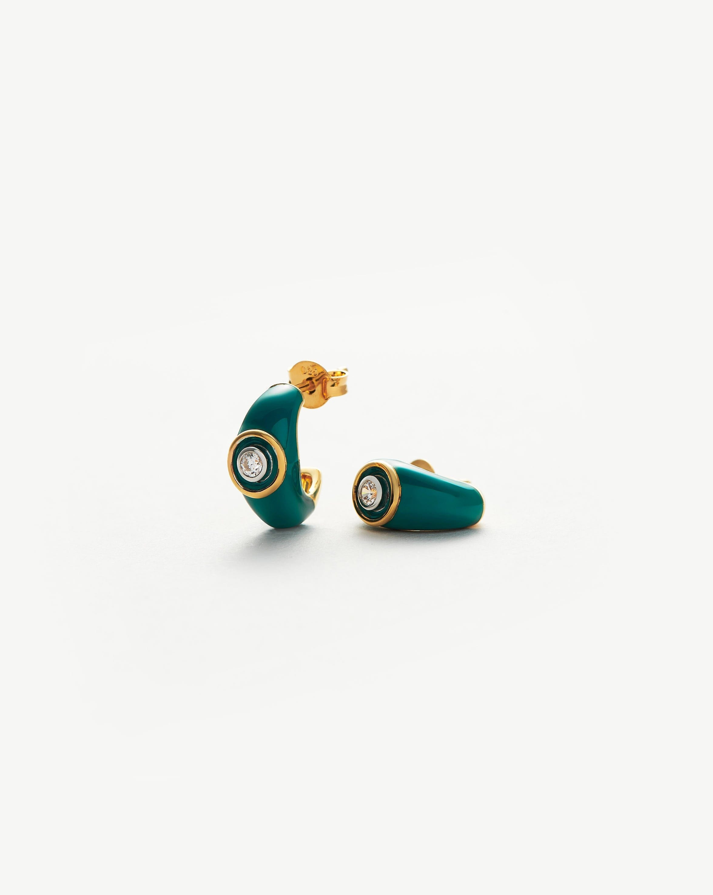 Enamel & Stone Dome Small Hoop Earrings Earrings | Missoma