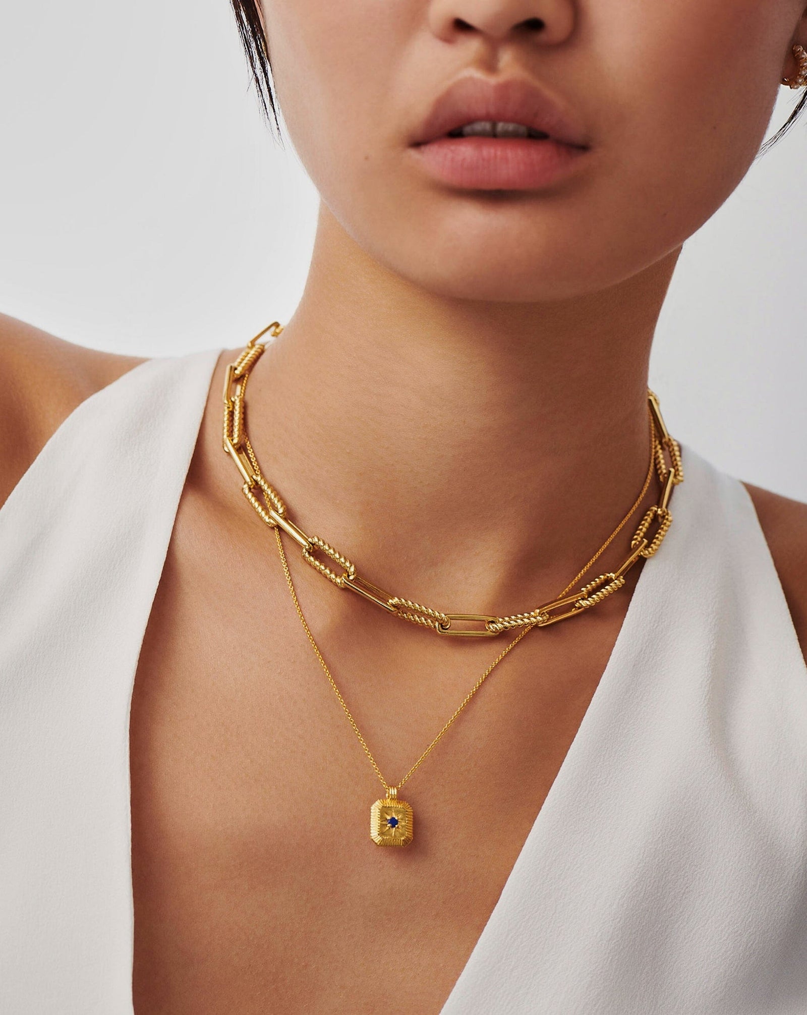 Engravable Birthstone Star Ridge Pendant Necklace - Lapis/September ...