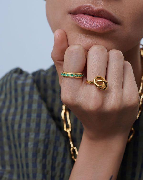 Hot Rox Gemstone Stacking Ring | 18k Gold Vermeil/Green | Missoma