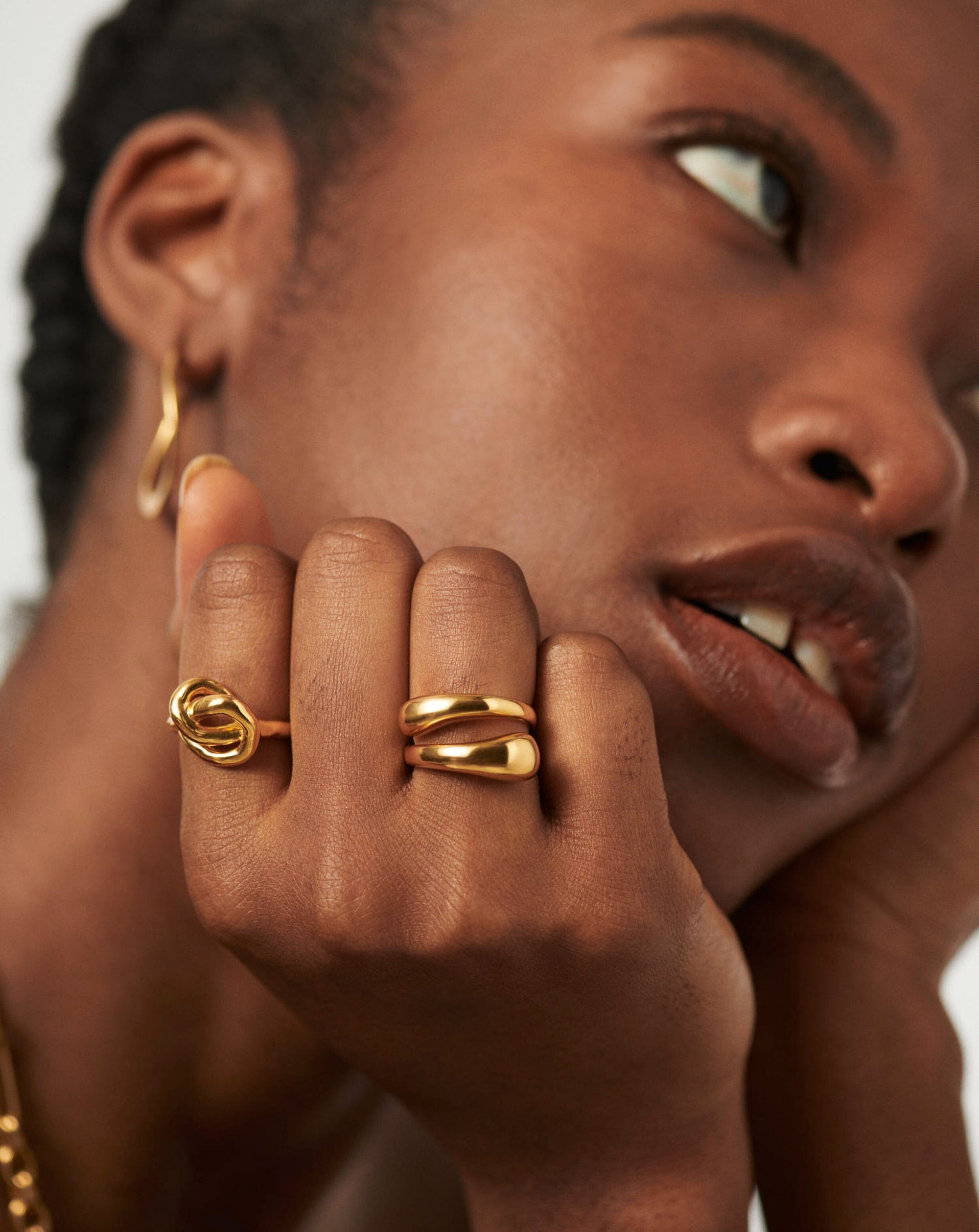 Molten Double Stacking Ring Set | 18ct Gold Plated Rings | Missoma